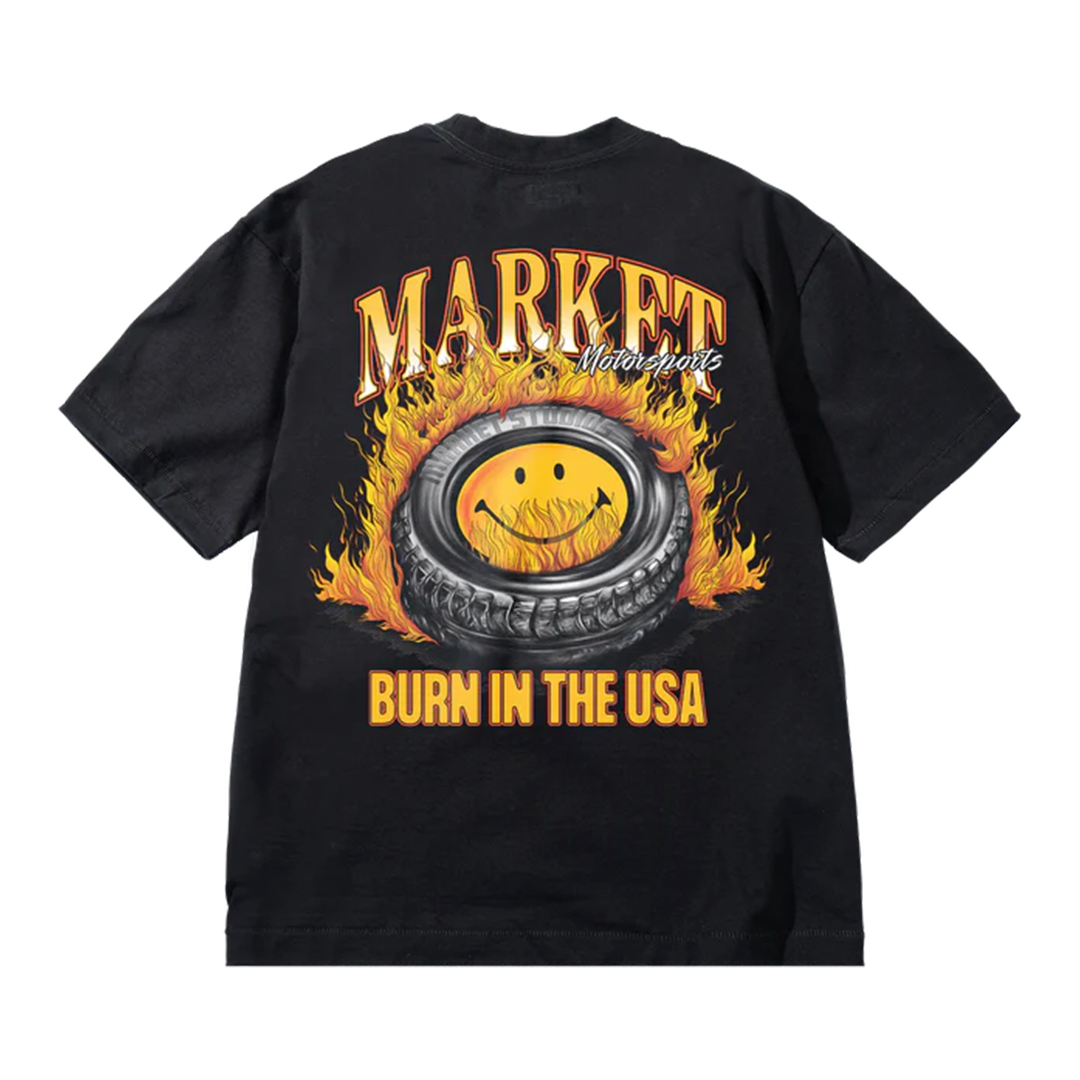 Market Smiley Burnt Rubber Tee – ‘Pirate Black’ – Kicks Lounge