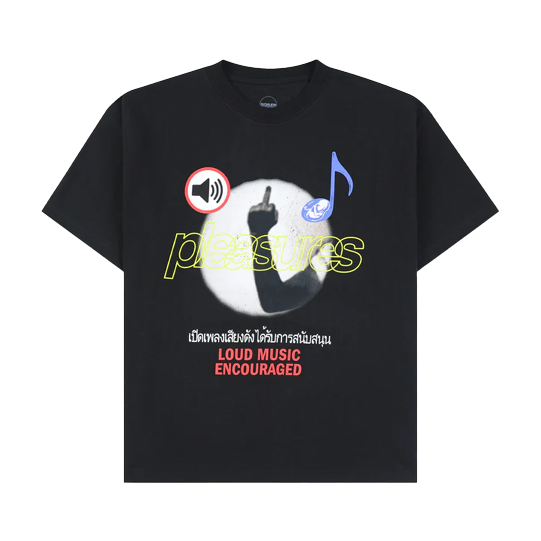 Pleasures Loud Music Tee - 'Black' - Kicks Lounge